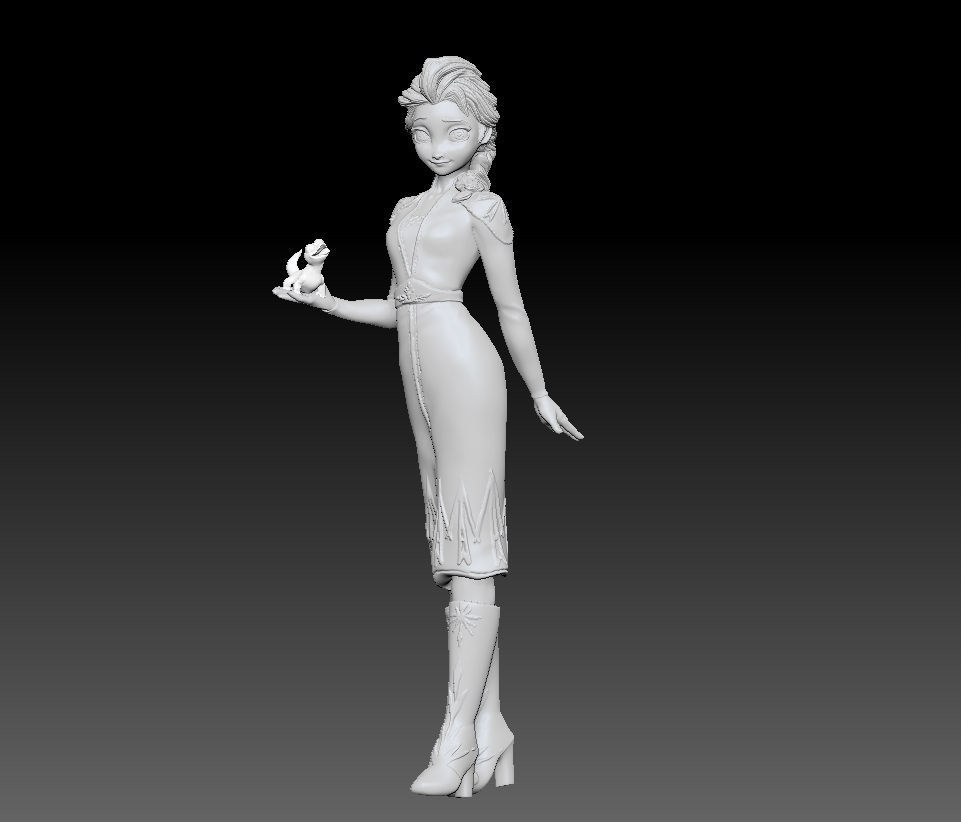 ELSA BLUE DRESS MODEL FOR 3D PRINT FROZEN 3D model 3D printable | CGTrader