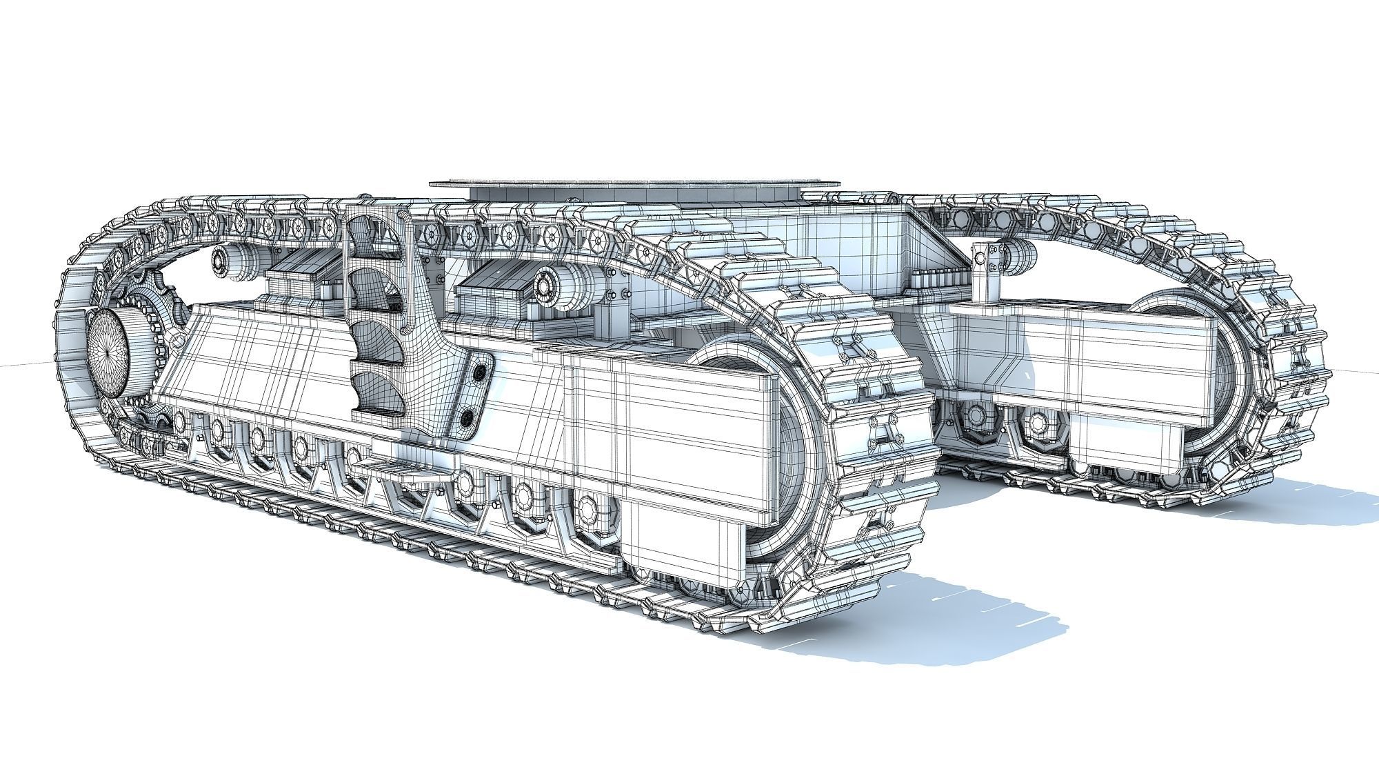 Bulldozer Excavator Track Set 3D model | CGTrader
