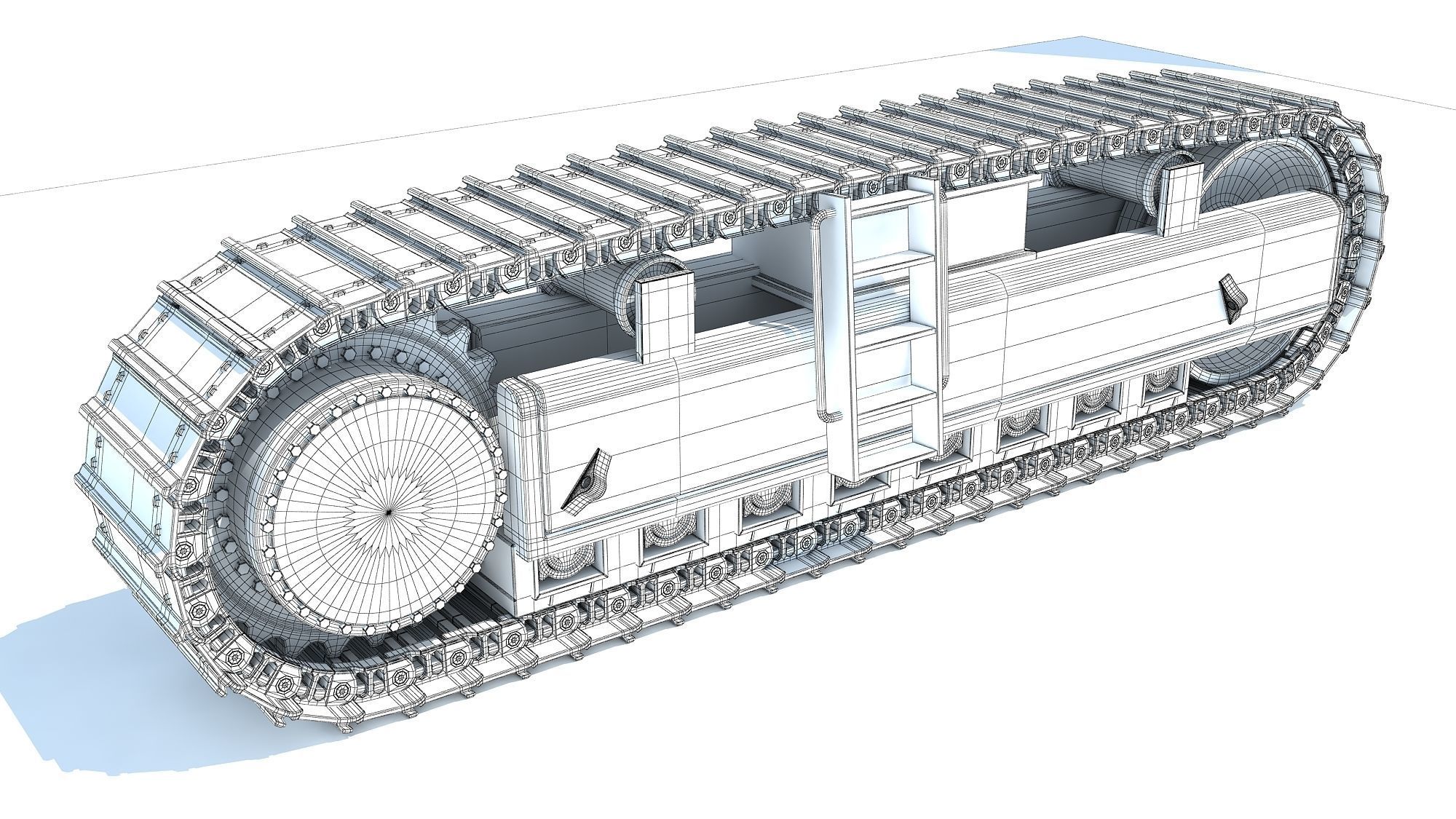 Bulldozer Excavator Track Set 3D model | CGTrader