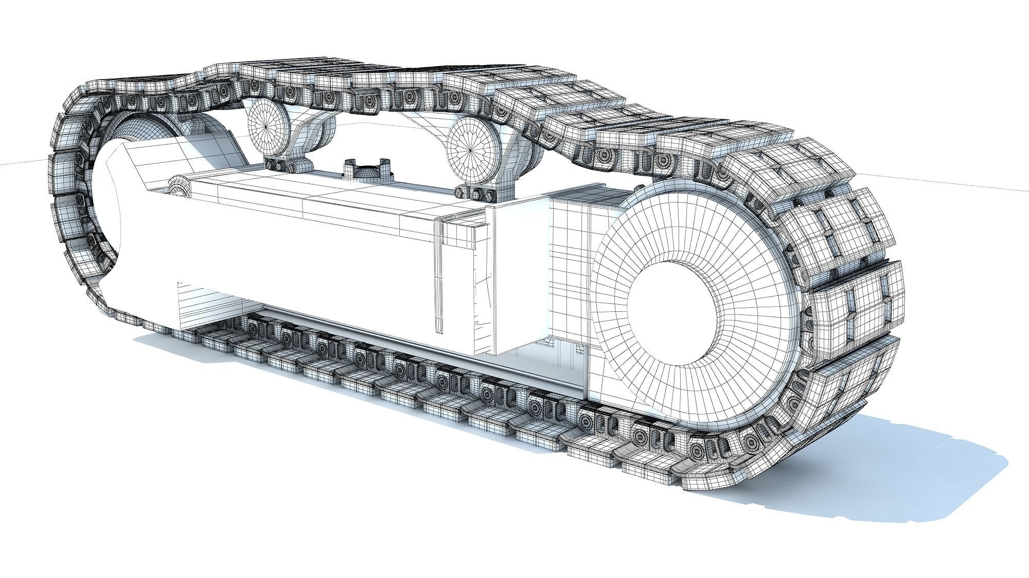 Bulldozer Excavator Track Set 3D model | CGTrader