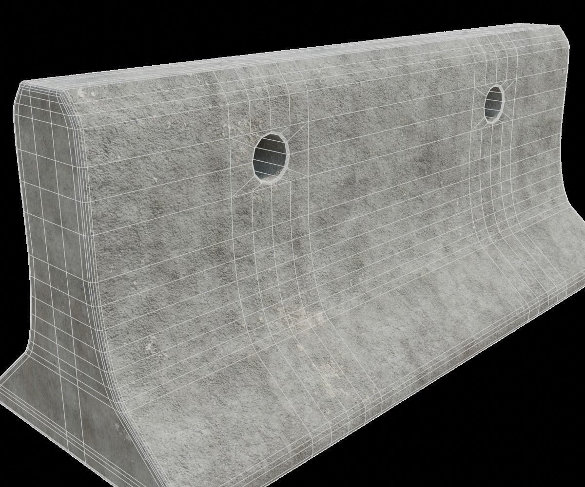 3D model low poly road barrier VR / AR / low-poly | CGTrader