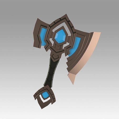 World Of Warcraft Shadowlands Axe Bastion Cosplay weapon prop 3D model ...