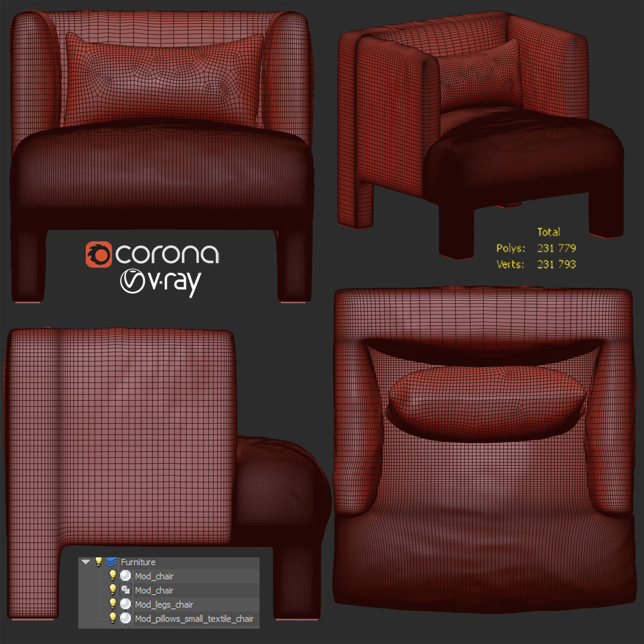 Mod chair 3D model | CGTrader