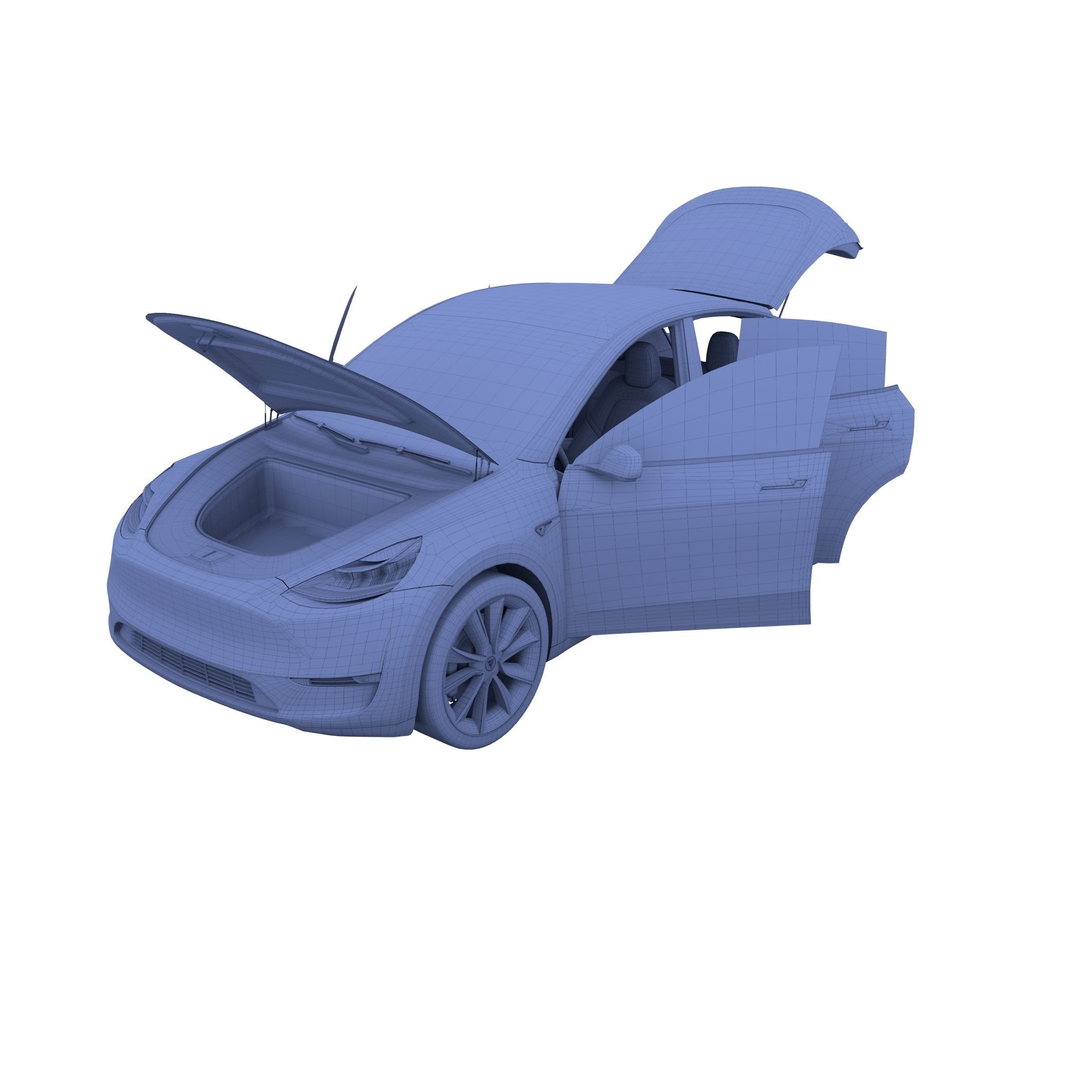 Tesla Model Y Midnight Silver with interior 3D model | CGTrader