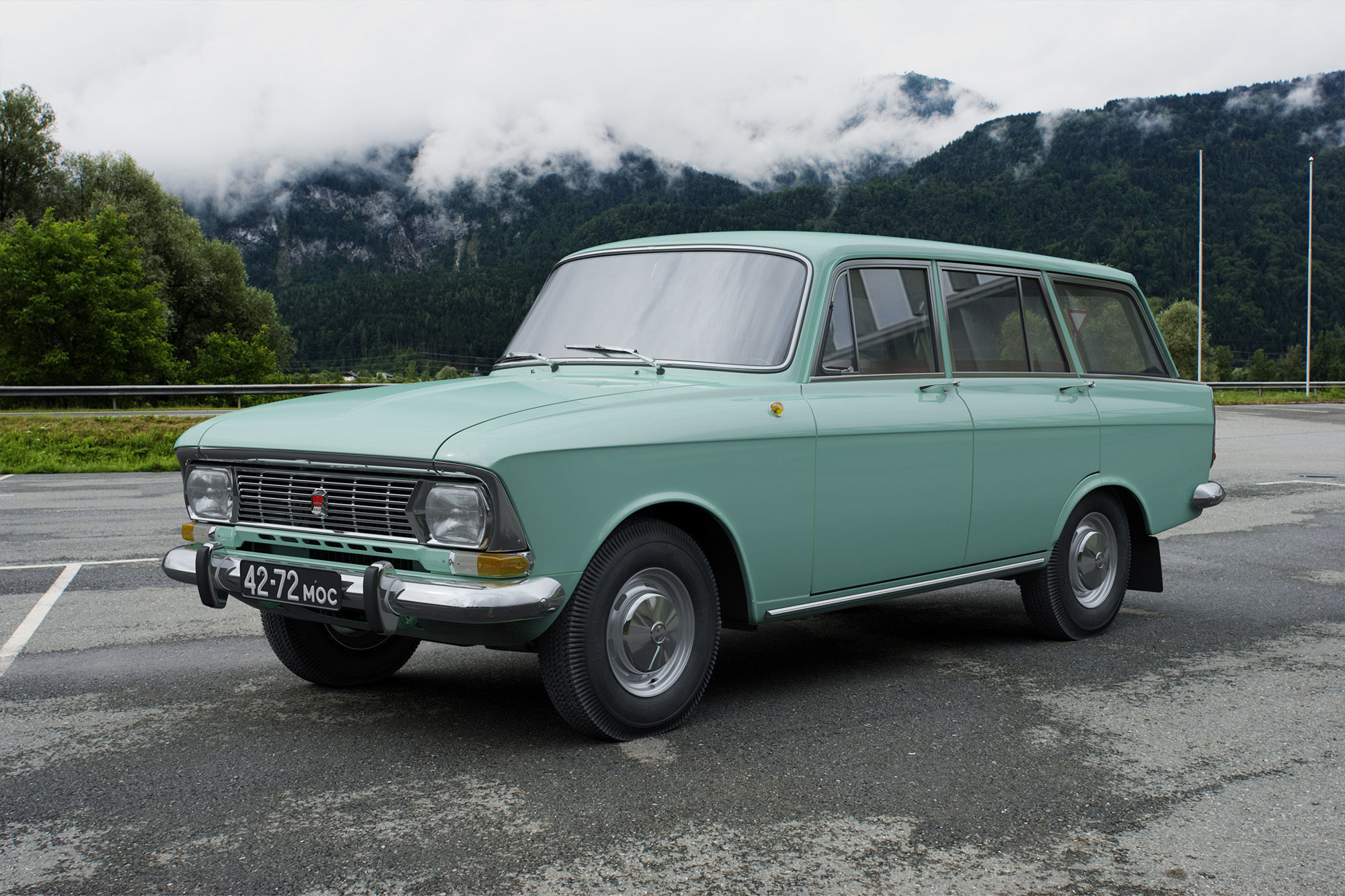AZLK Moskvitch-427 1972 3D model animated | CGTrader
