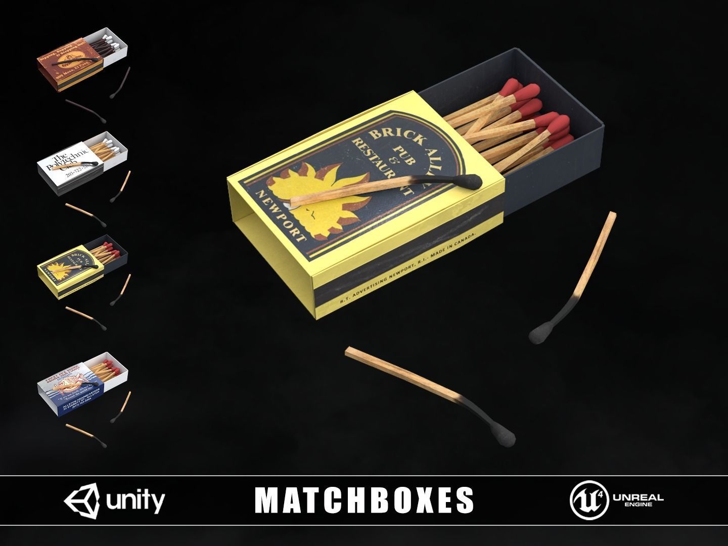 3D model Matchboxes and Matches VR / AR / low-poly | CGTrader