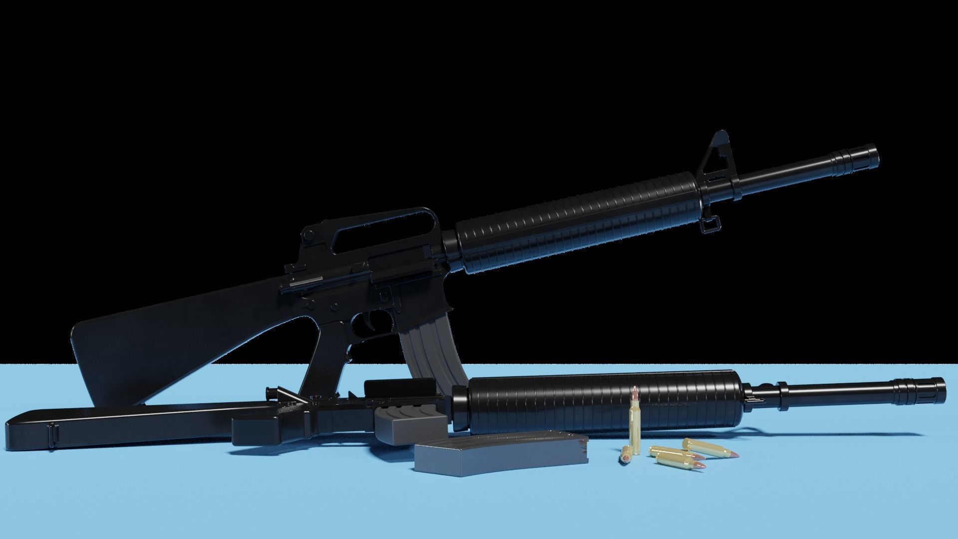 3D model M16 Assault Rifle VR / AR / low-poly | CGTrader