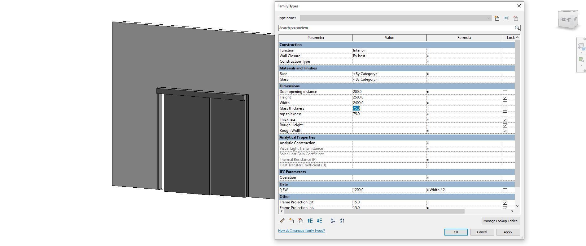 Sliding door exterior - Full parametric Revit Family free VR / AR / low ...