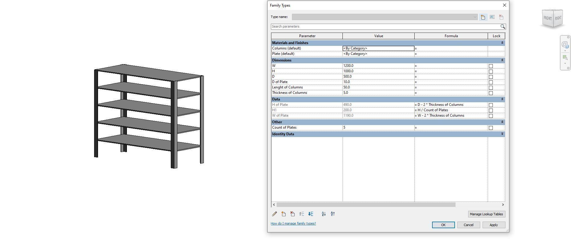 Shelf - Full parametric Revit Family free VR / AR / low-poly 3D model ...