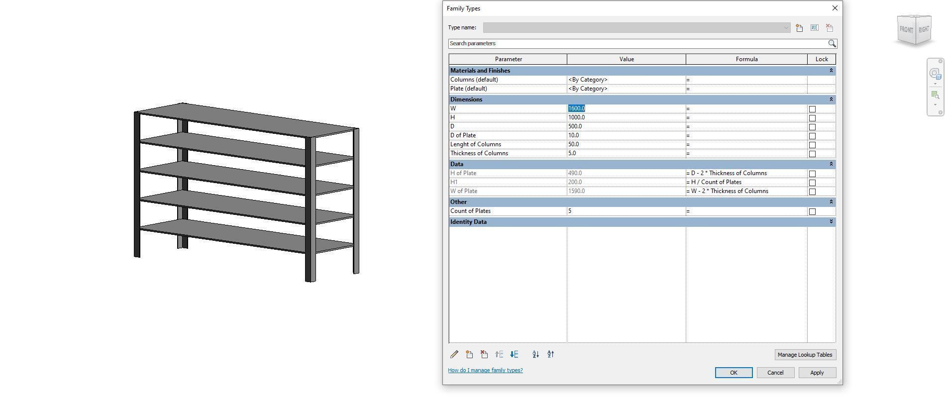 Shelf - Full parametric Revit Family free VR / AR / low-poly 3D model ...