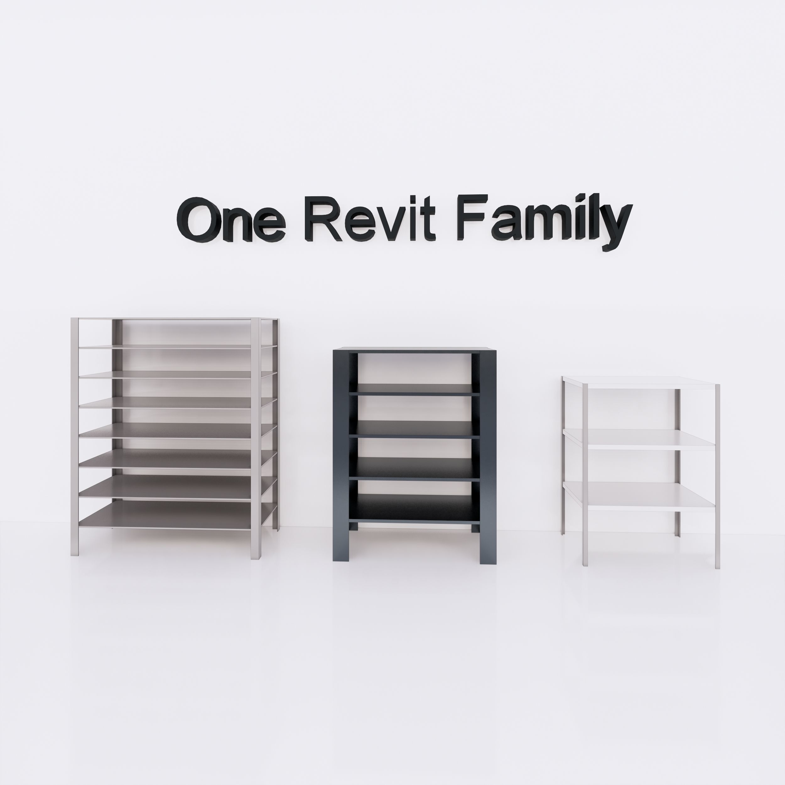 Shelf - Full parametric Revit Family free VR / AR / low-poly 3D model ...