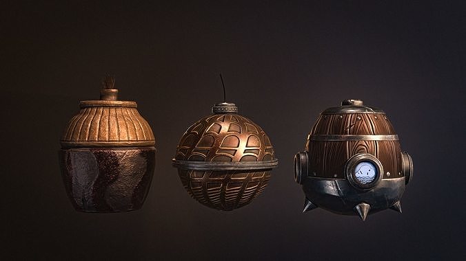 3D model Medieval pocket bombs Stylized VR / AR / low-poly | CGTrader