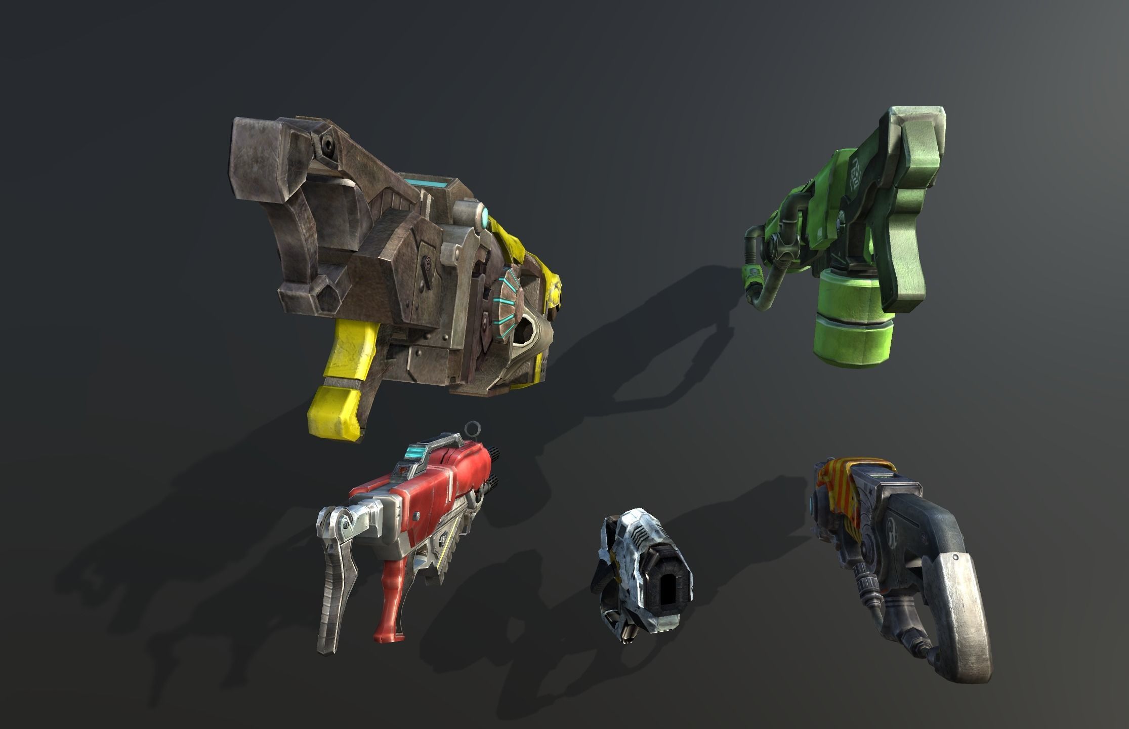 3D model Sci Fi Weapon Pack low poly guns 3d models VR / AR / low-poly ...