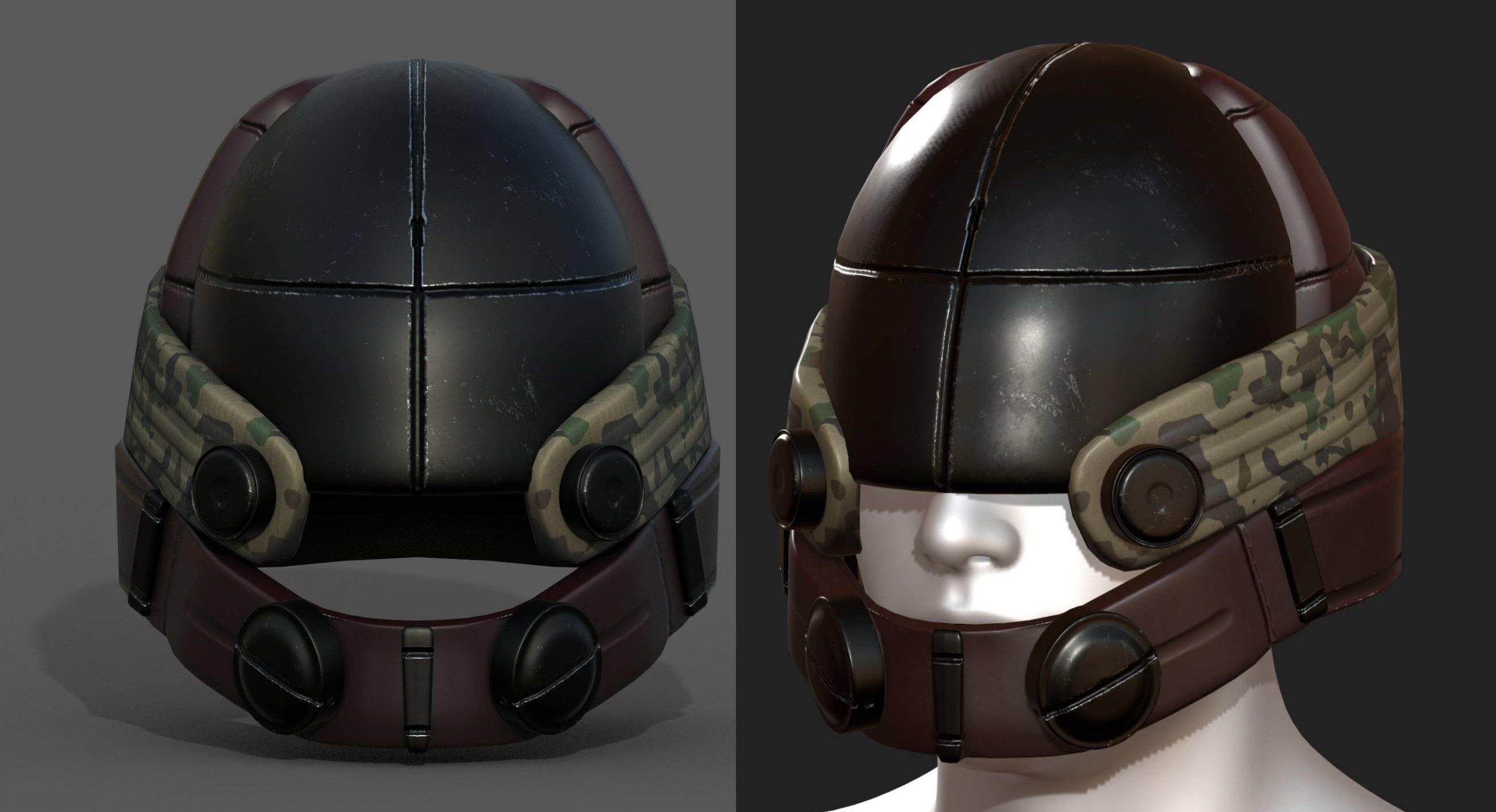 3D model Helmet scifi military combat 3d model low poly VR / AR / low ...