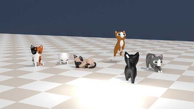3D model Chibi cat V1 VR / AR / low-poly | CGTrader