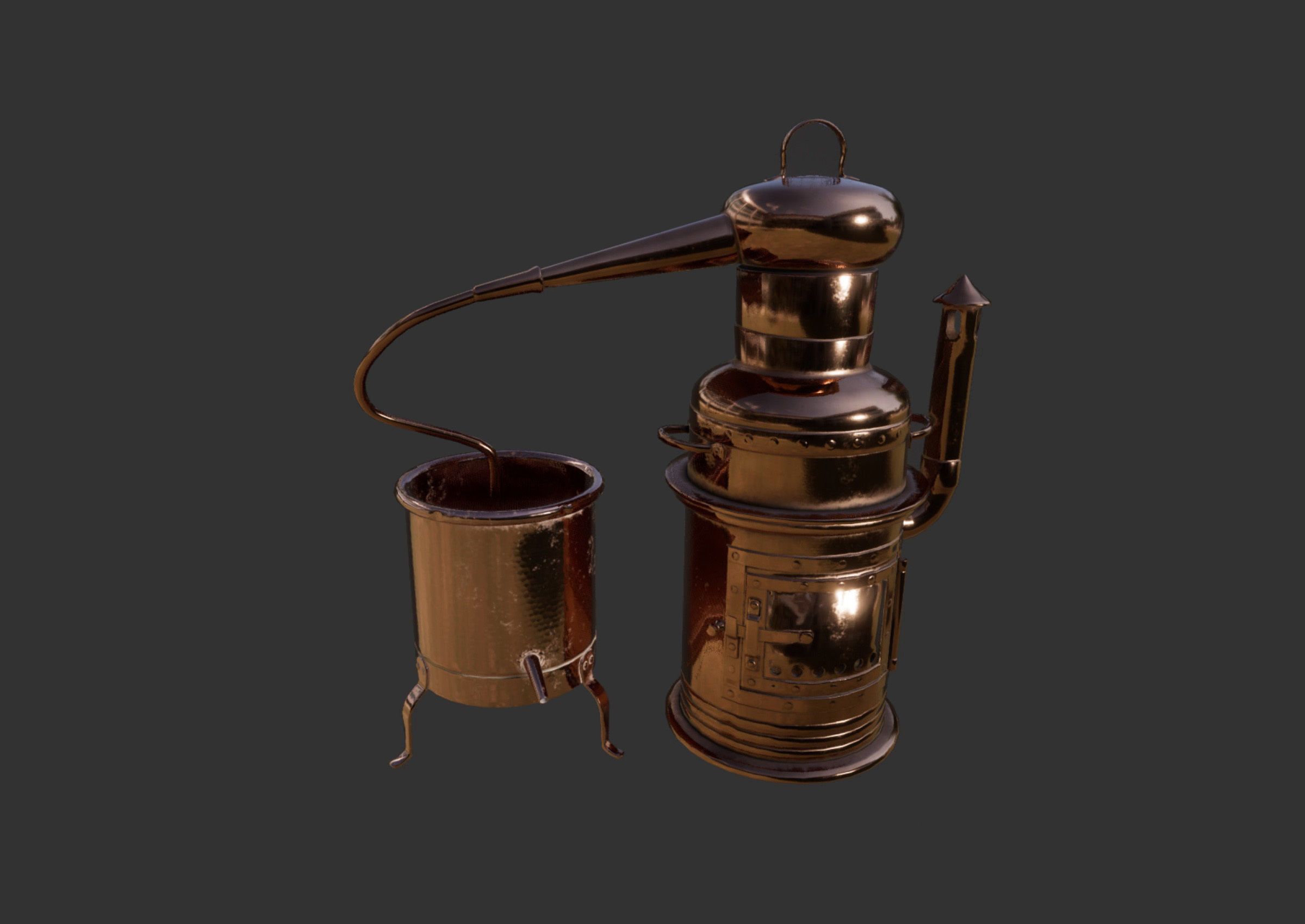 3D model Copper Distiller VR / AR / low-poly | CGTrader