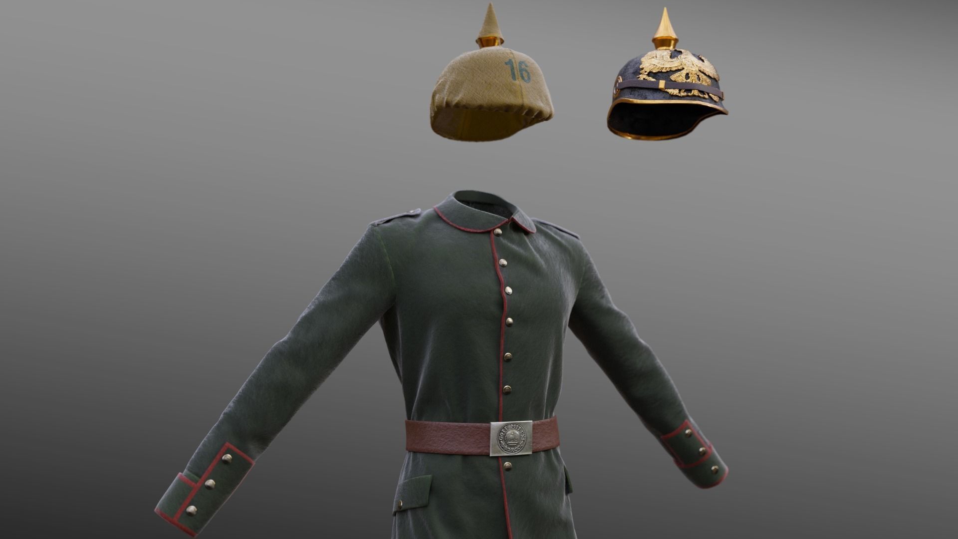 3D model German WW1 Uniform VR / AR / low-poly | CGTrader