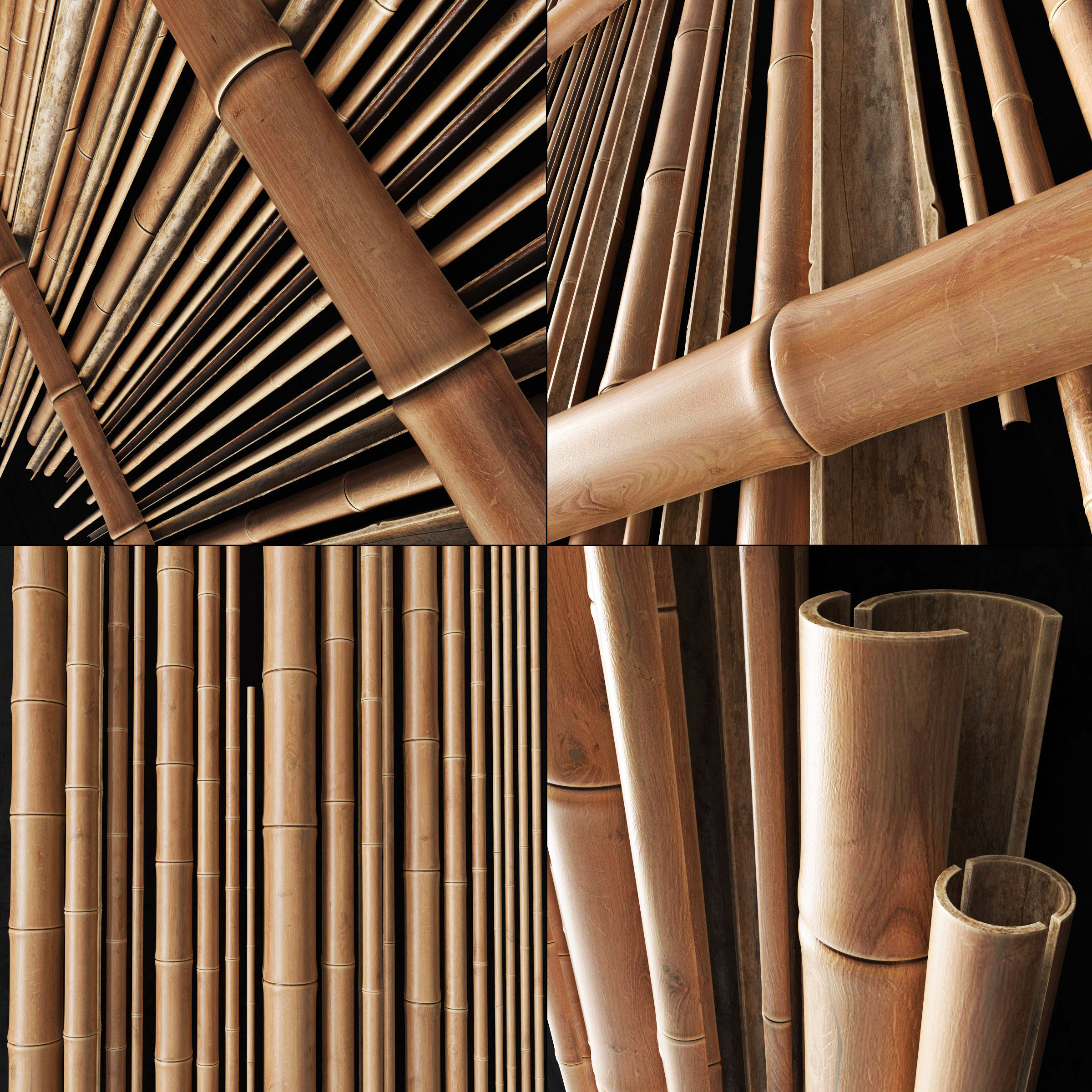 Bamboo gutter decor n1 3D model | CGTrader