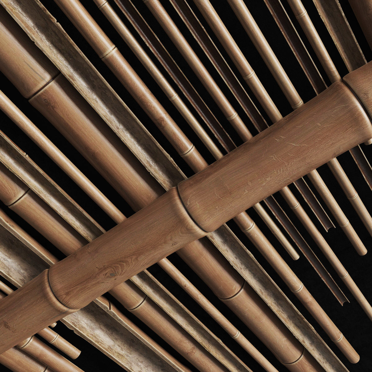 Bamboo gutter decor n1 3D model | CGTrader