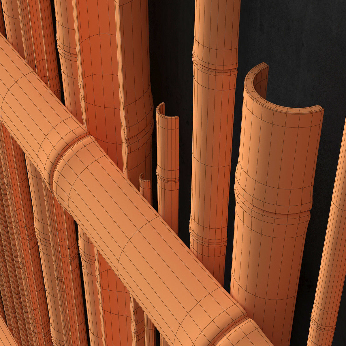 Bamboo gutter decor n1 3D model | CGTrader