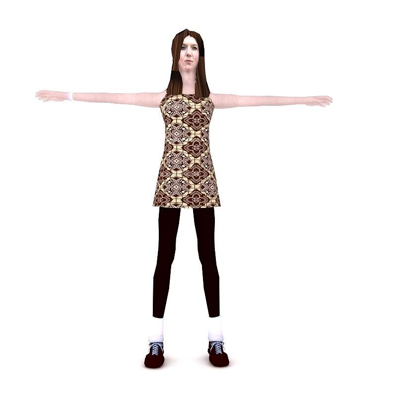 low poly female free VR / AR / low-poly 3D model rigged | CGTrader