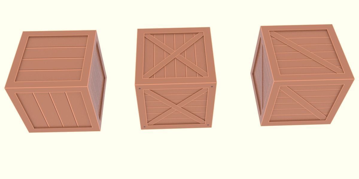 3D model Low Poly Cartoon Crates VR / AR / low-poly | CGTrader