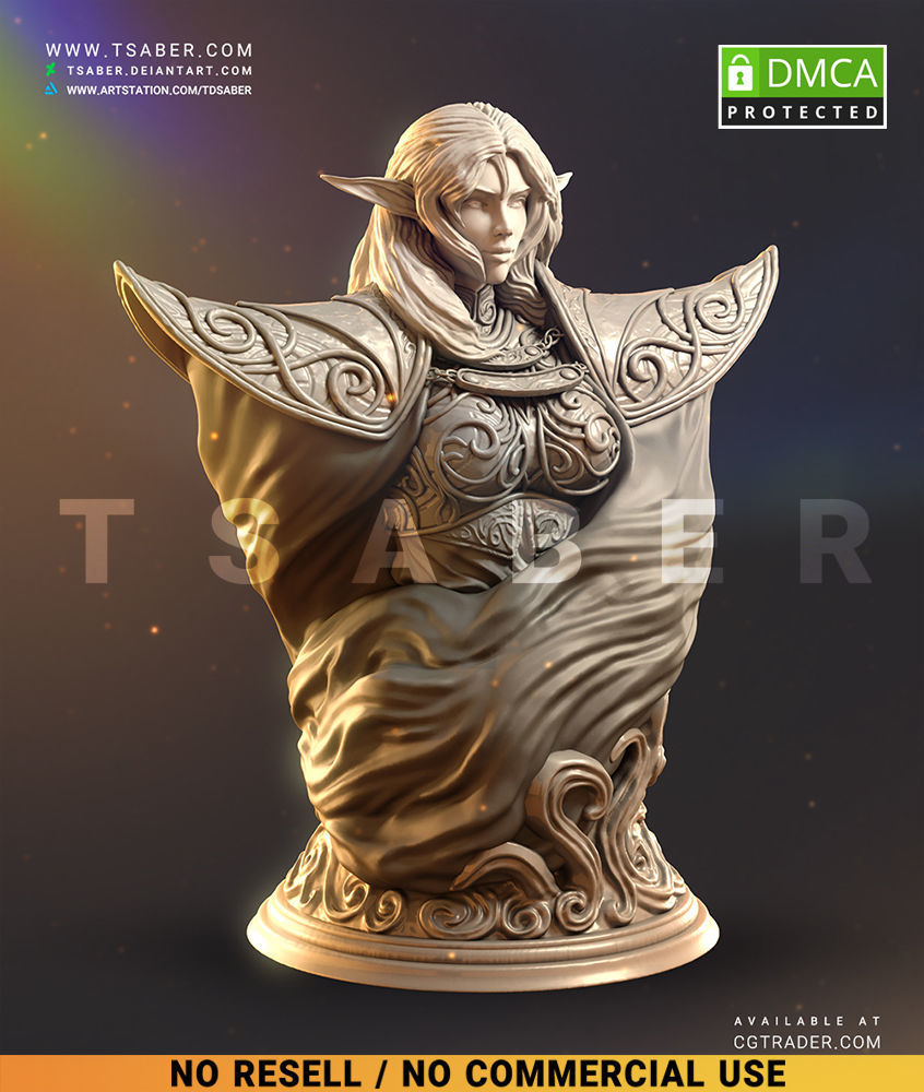 Deedlit Bust - Anime Elf Bust 3D model 3D printable | CGTrader