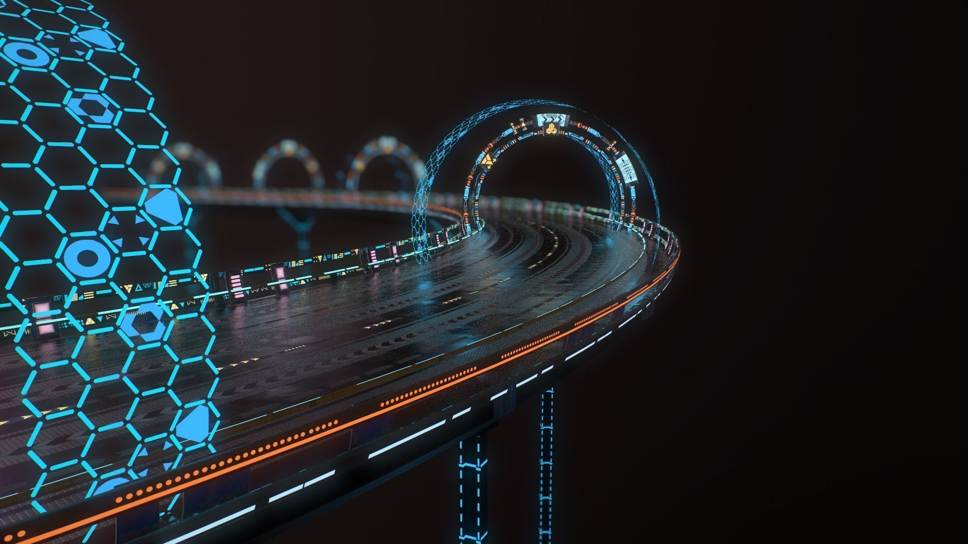 3D model Sci-fi Road VR / AR / low-poly | CGTrader