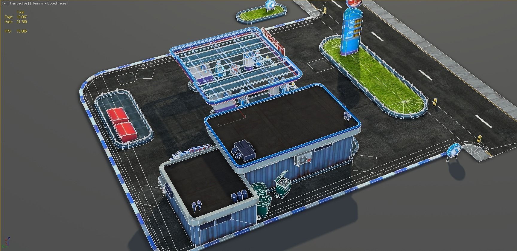 3D model Gas Station pack - low poly VR / AR / low-poly | CGTrader