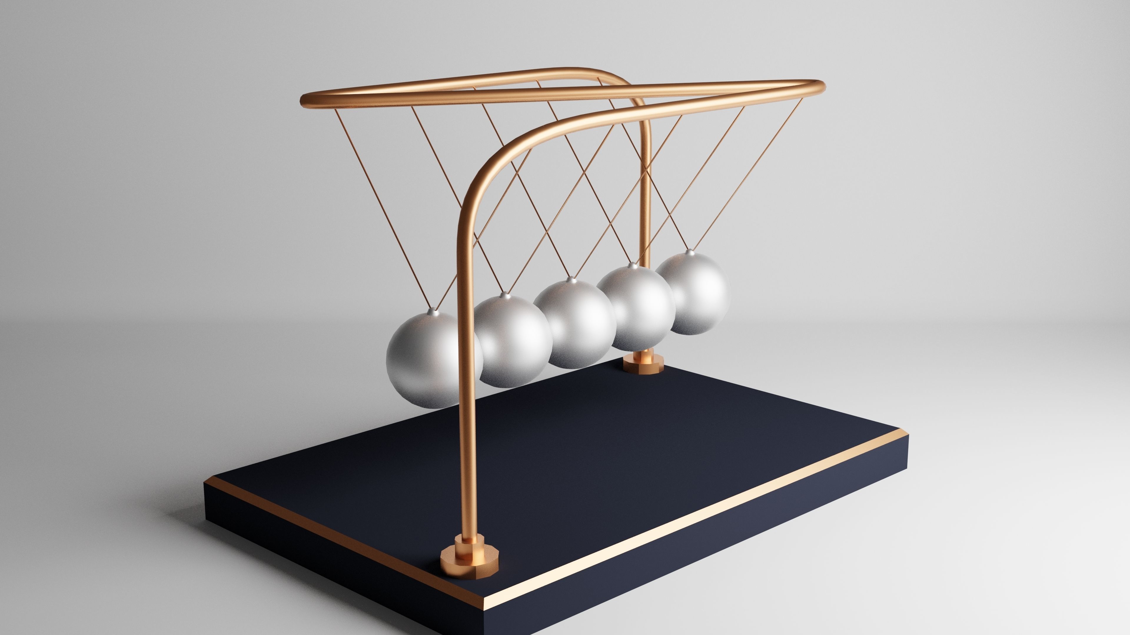 Newton Cradle - Pendulum 3D model 3D model animated | CGTrader