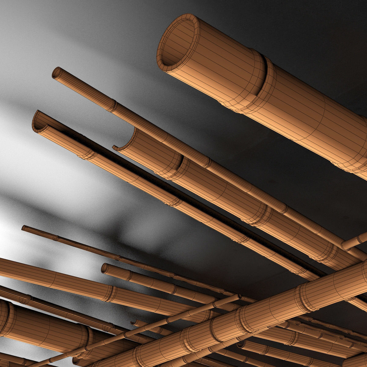 Bamboo ceiling decor tiki bar 3D model | CGTrader