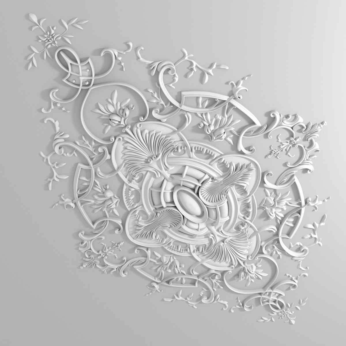 Auberlet Laurent Louis XV ceiling rosette 3D model | CGTrader
