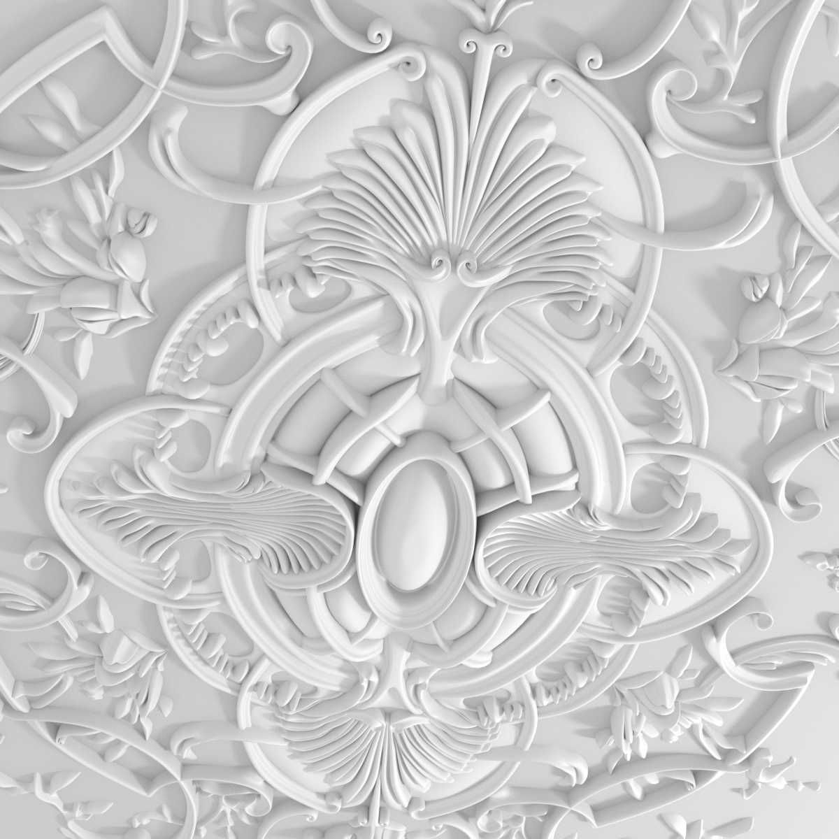 Auberlet Laurent Louis XV ceiling rosette 3D model | CGTrader