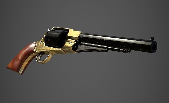 3D model 1858 Remington Revolver VR / AR / low-poly | CGTrader