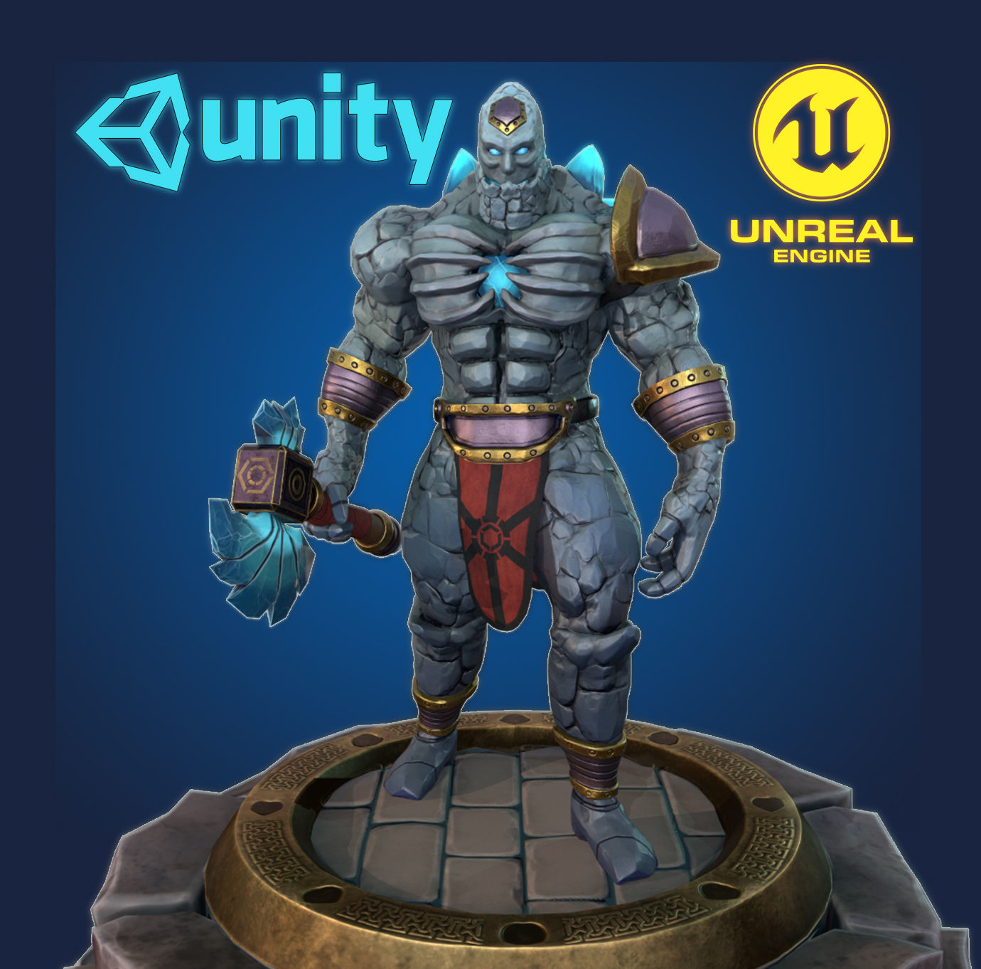 3D model Crystal Golem VR / AR / low-poly | CGTrader