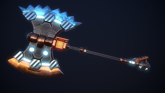 3D model SCI-FI BATTLE AXE VR / AR / low-poly | CGTrader