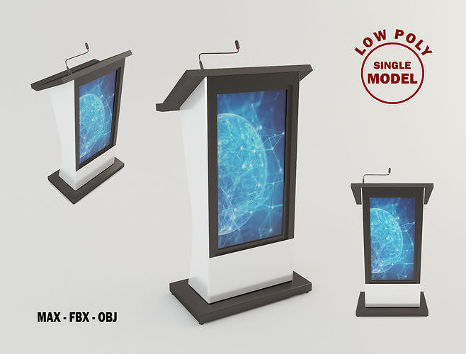 3D model Digital Lectern 2 VR / AR / low-poly | CGTrader