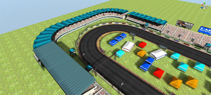 3D model Car Racing track VR / AR / low-poly OBJ FBX MA MB MTL ...