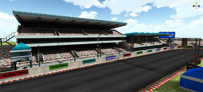 3D model Car Racing track VR / AR / low-poly OBJ FBX MA MB MTL ...