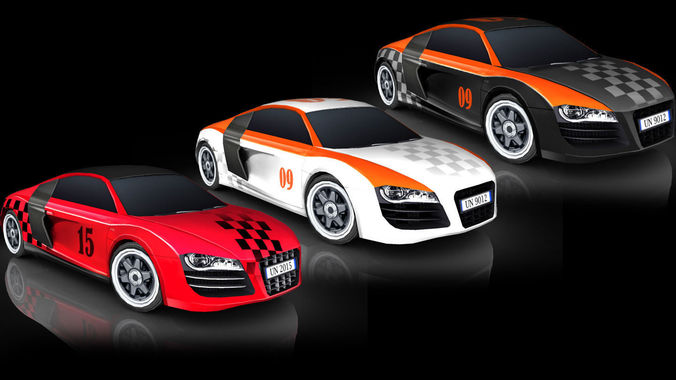 3D model Car Racing track VR / AR / low-poly OBJ FBX MA MB MTL ...