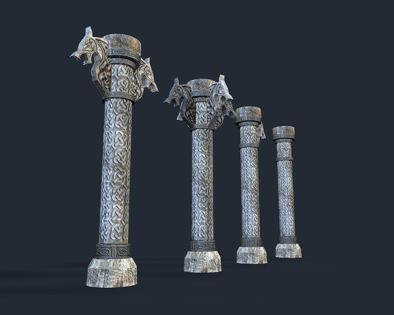 3D model Norse column low poly VR / AR / low-poly | CGTrader