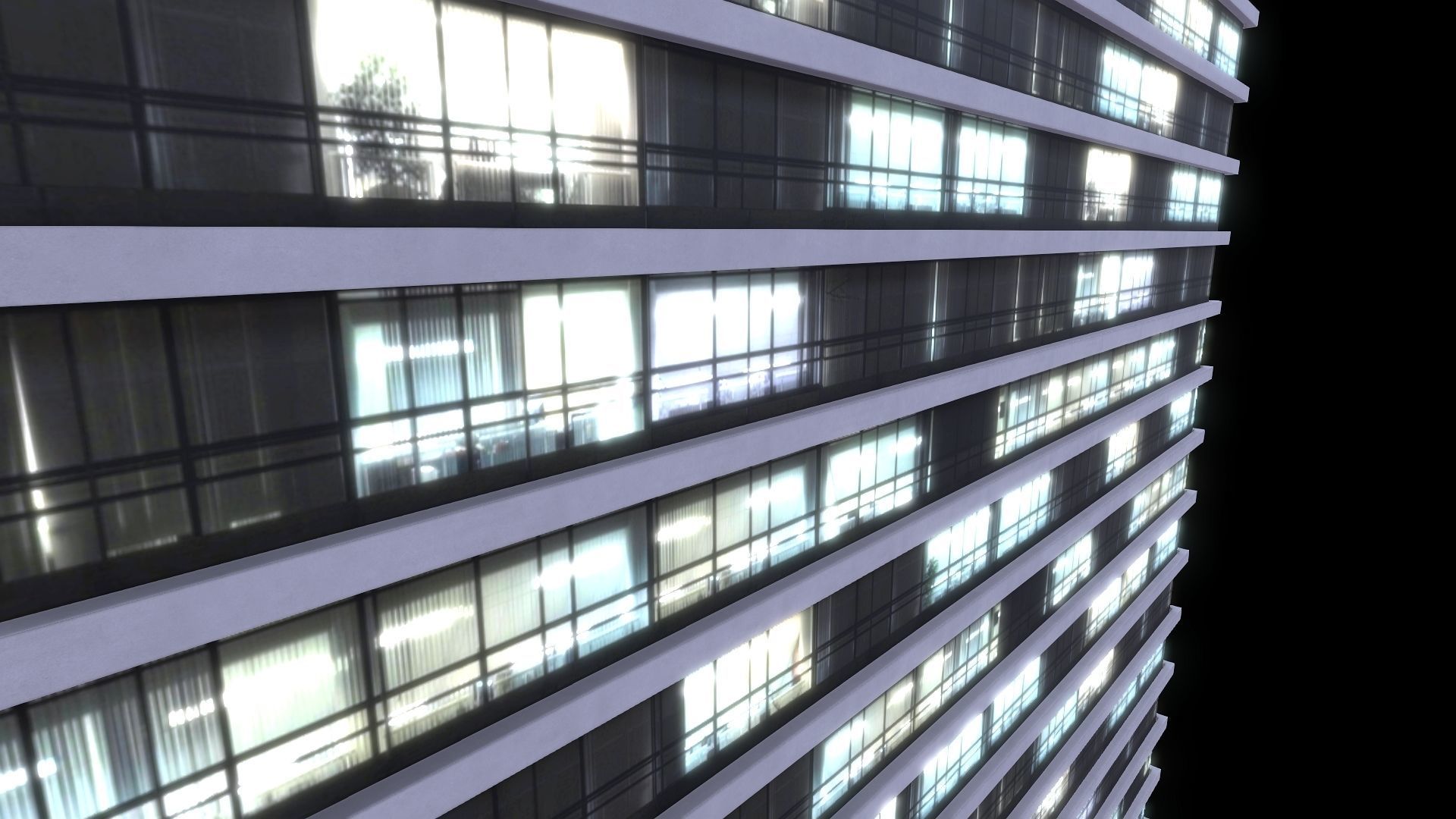 3D model Skyscraper at Night - LowPoly VR / AR / low-poly | CGTrader