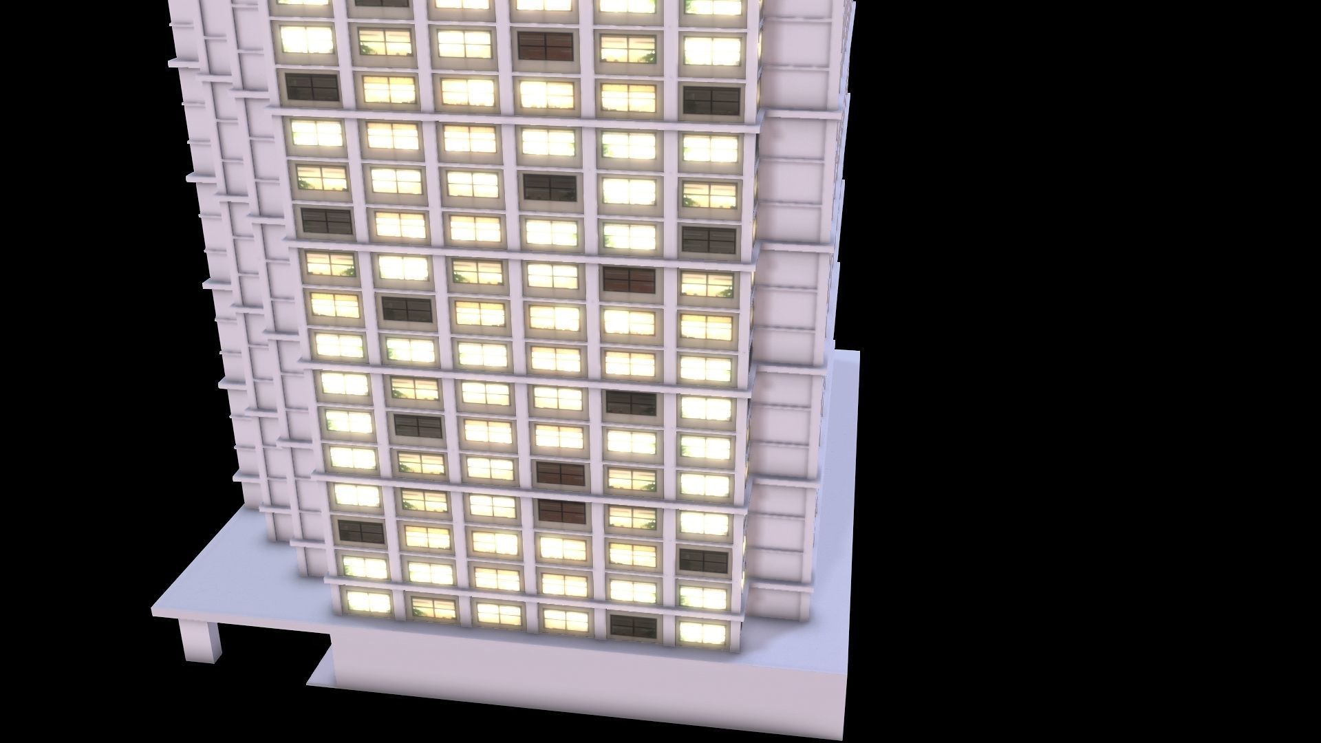 3D model Skyscraper at Night - LowPoly VR / AR / low-poly | CGTrader