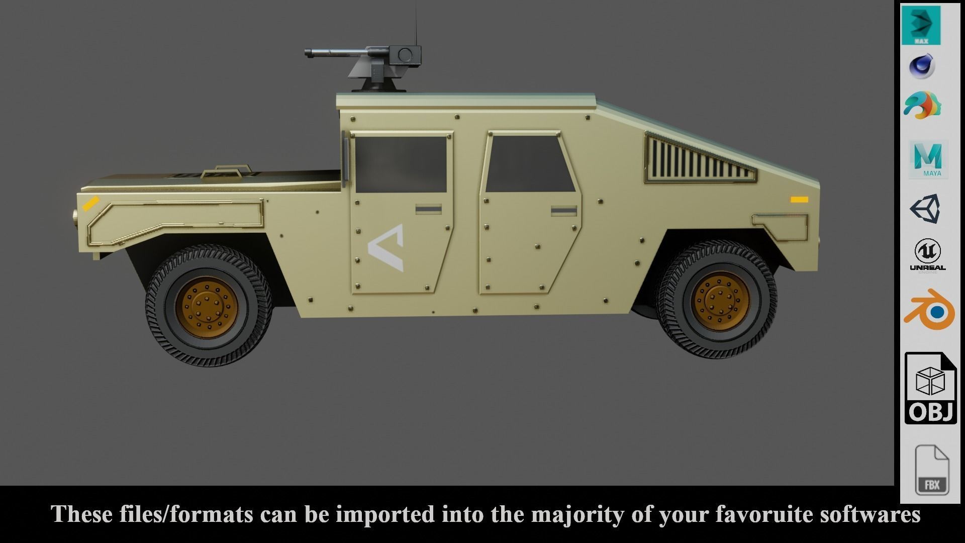 3D model Military Vehicle - Low poly - PBR - Game ready VR / AR / low ...