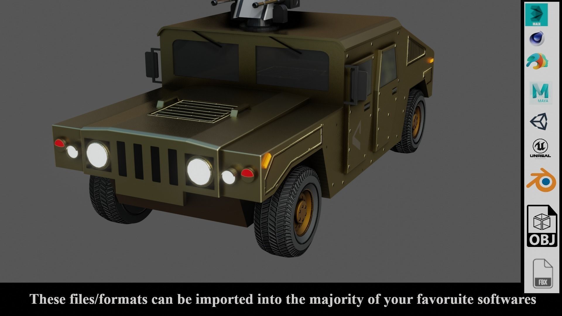 3D model Military Vehicle - Low poly - PBR - Game ready VR / AR / low ...
