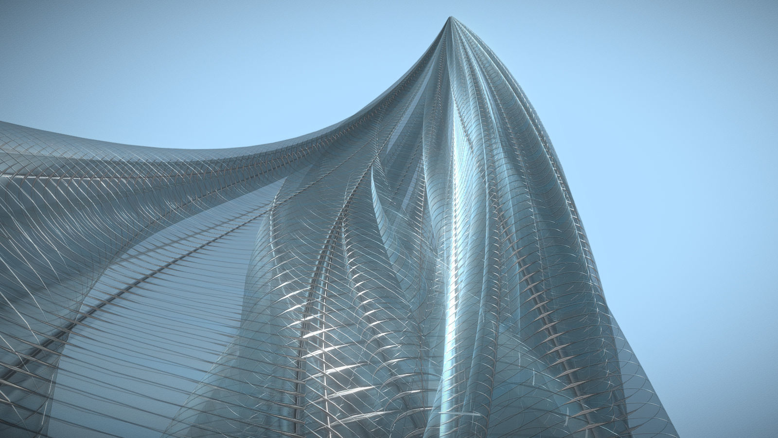 Tube Building Glass Cage 3D model | CGTrader