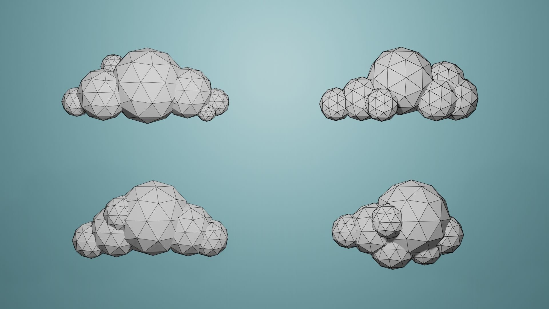 Texture Clouds pack 16 psc low poly VR / AR / low-poly | CGTrader