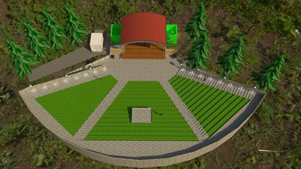 Amphitheatre outdoor stage in field 3D model | CGTrader