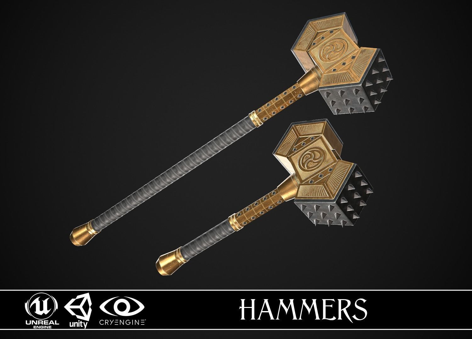 3D Fantasy Hammers 02 | CGTrader
