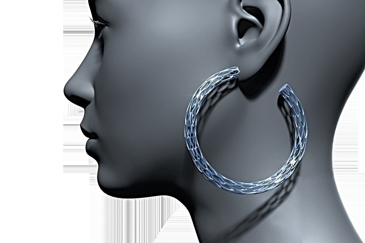 Futuristic Voronoi earrings 3D model 3D printable | CGTrader